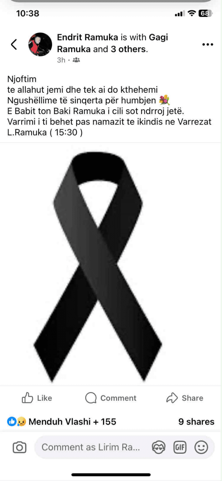 Ndërron jetë biznesmeni, Baki Ramuka nga Hani i Elezit - Gazeta Enigma